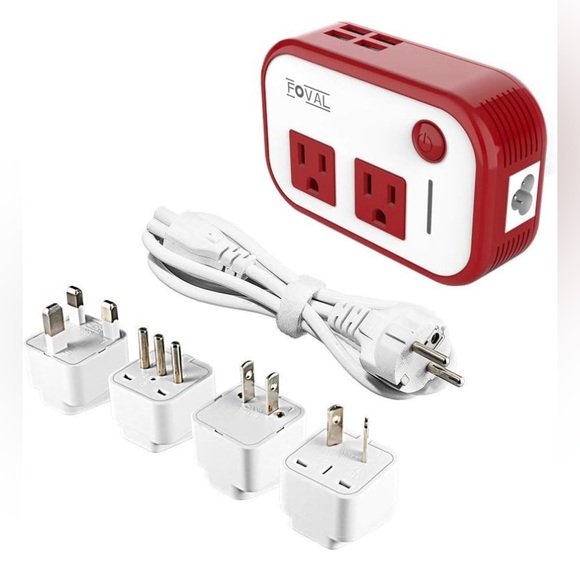 Other | Power Step Down 22v To 110v Voltage Converter With 4port Usb Red | Poshmark